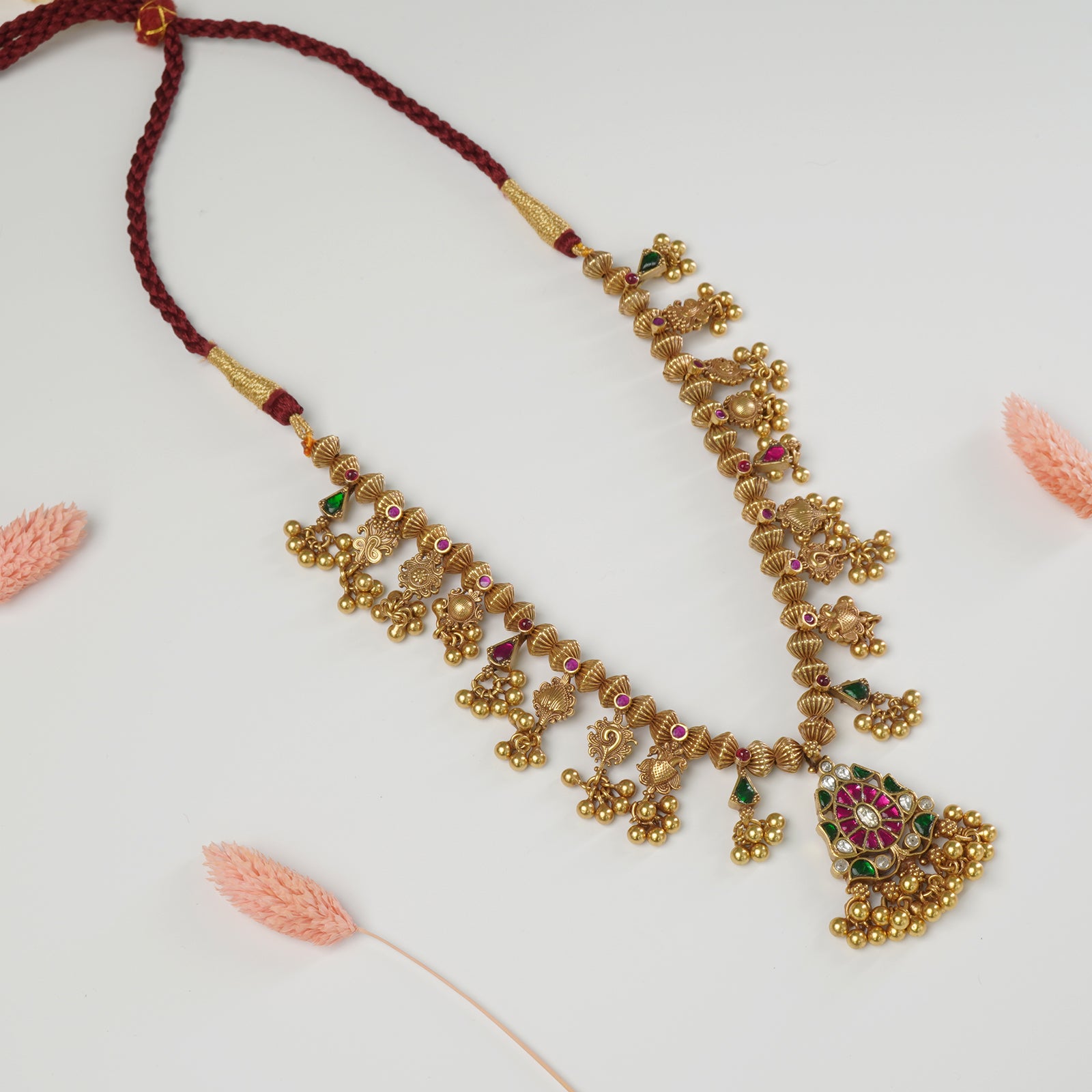 Buy Online Antique Gold Plated Silver Kolhapuri Saaj Design – Siddhi Silver